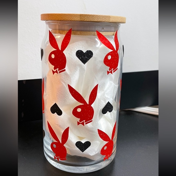 libbey Glass cups | Kitchen | Bunny Hearts Libbey Glass Cup With Bamboo ...